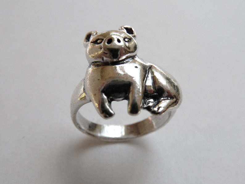 Sterling Silver Big Pig Ring - Etsy