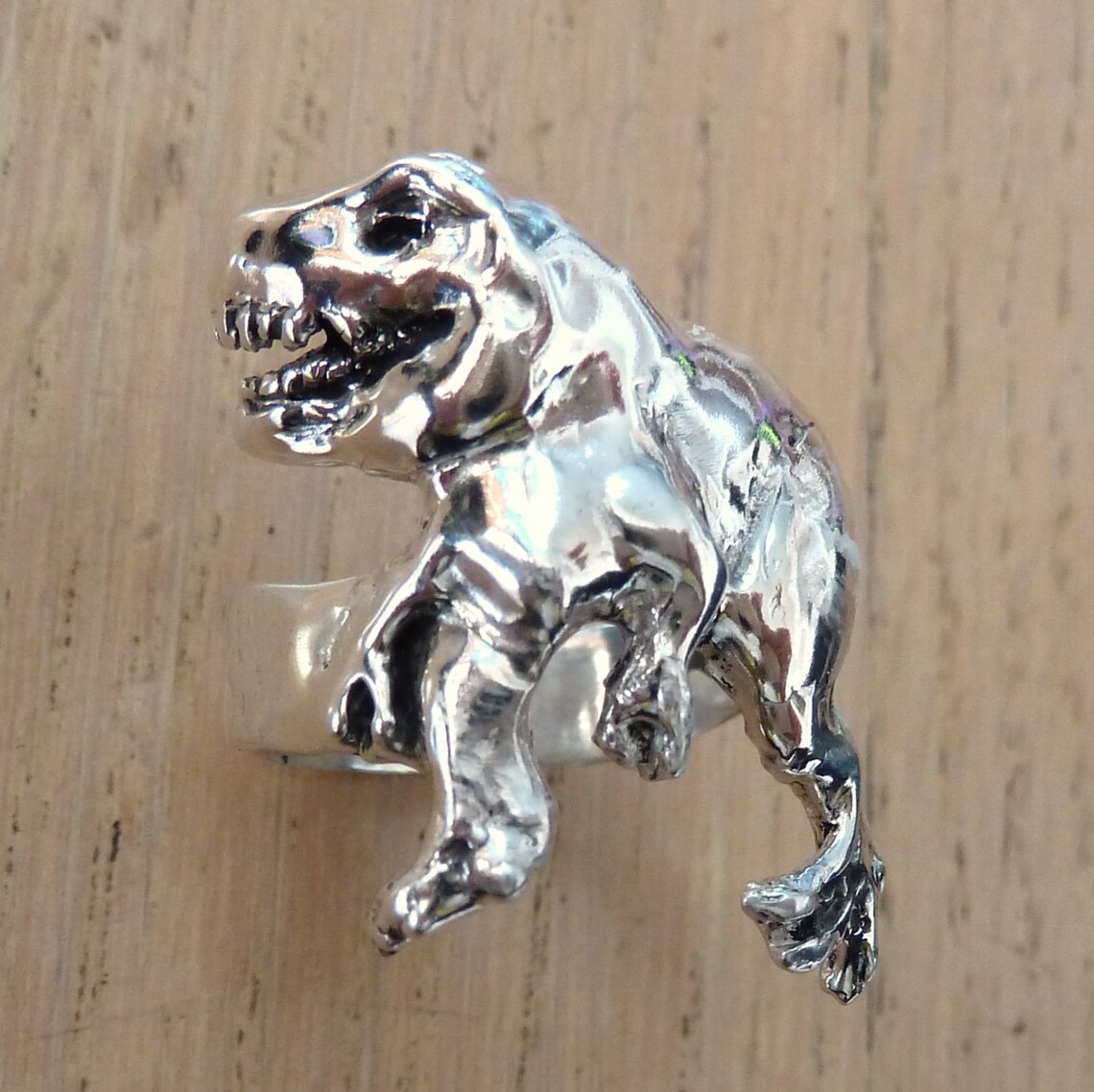Sterling Silver Tyrannosaurus Rex Dinosaur Ring - Etsy