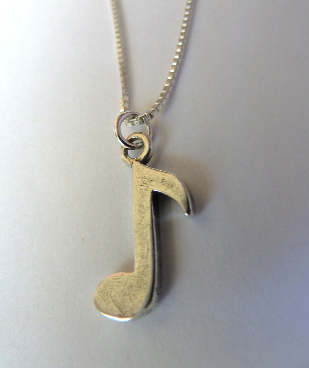 Sterling Silver Single Eighth Note Necklace - Etsy