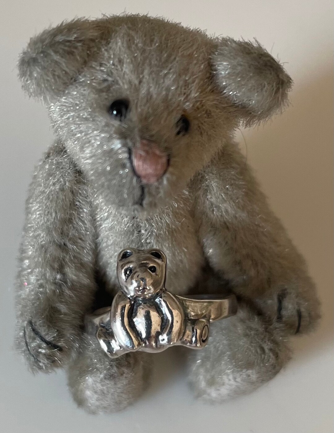 Sterling Silver Teddy Bear Ring - Etsy