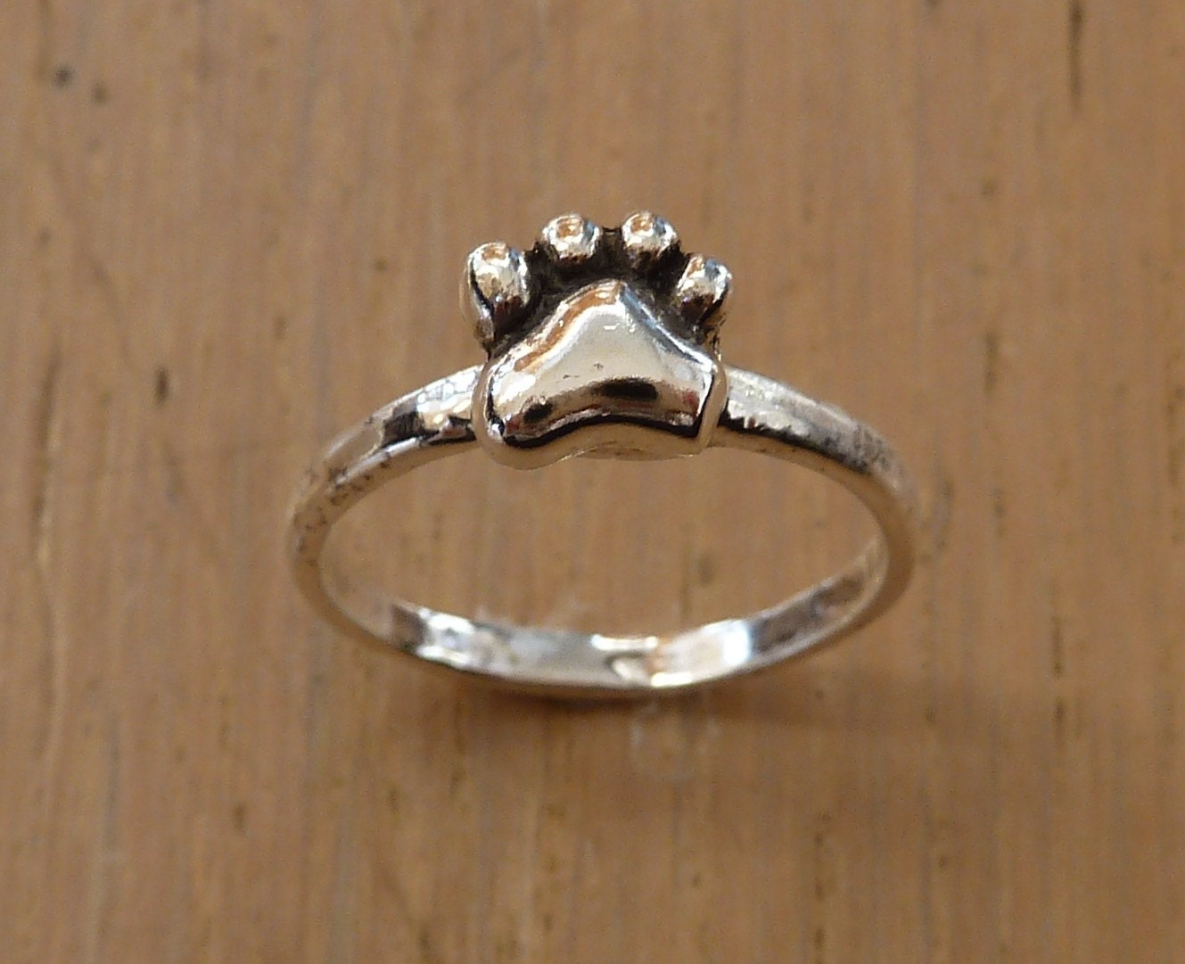 Sterling Silver Pawprint Ring-Paw Print Ring-Original | Etsy