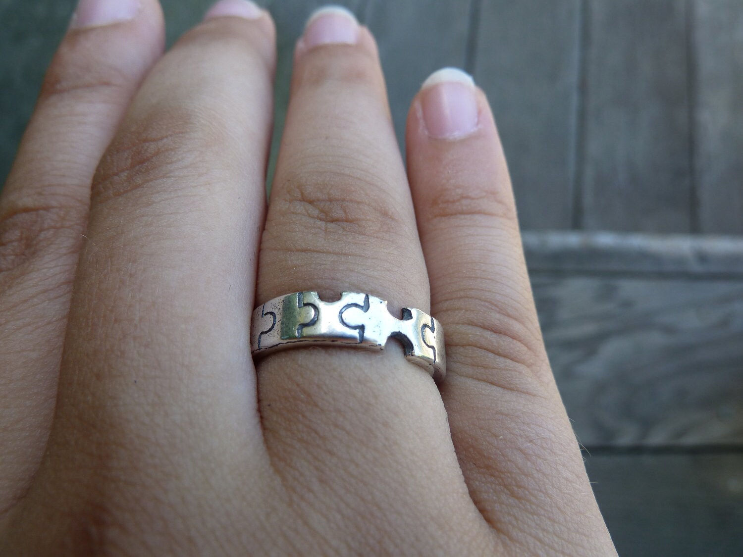 Sterling Silver Jigsaw Puzzle Ring - Etsy