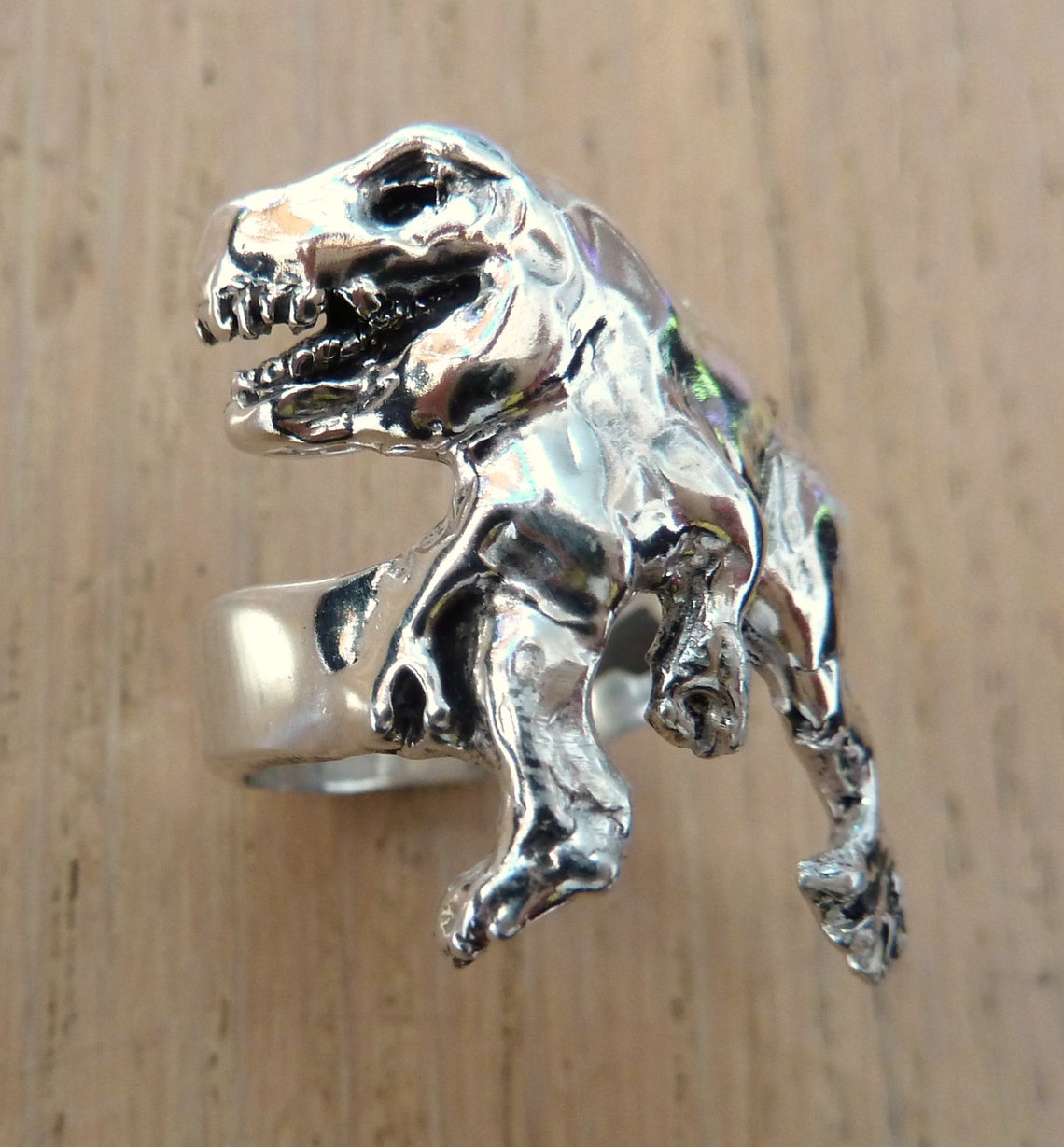 Sterling Silver Tyrannosaurus Rex Dinosaur Ring - Etsy