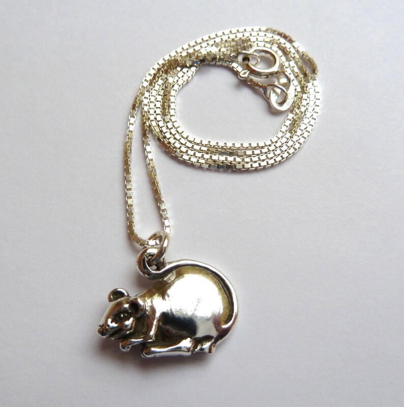Sterling Silver Rat Necklace - Etsy