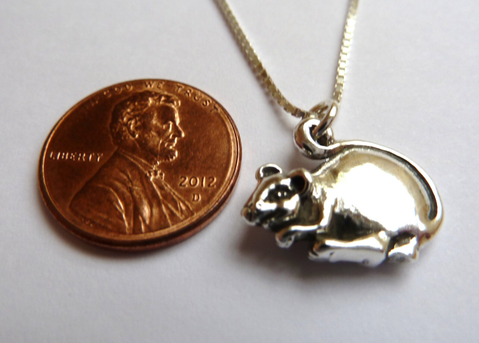 Sterling Silver Rat Necklace - Etsy