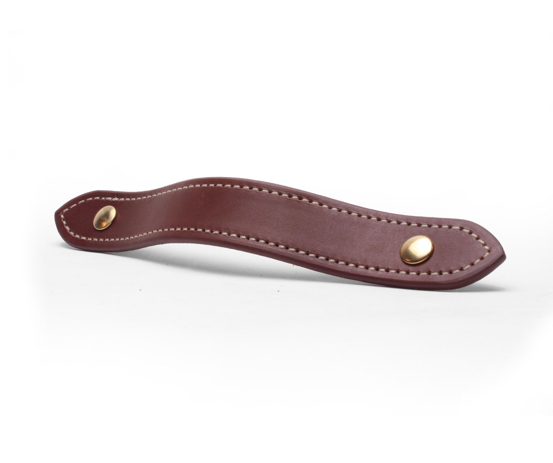 Chestnut Brown, Leather Drawer Pull for Furniture, Single Thickness ...