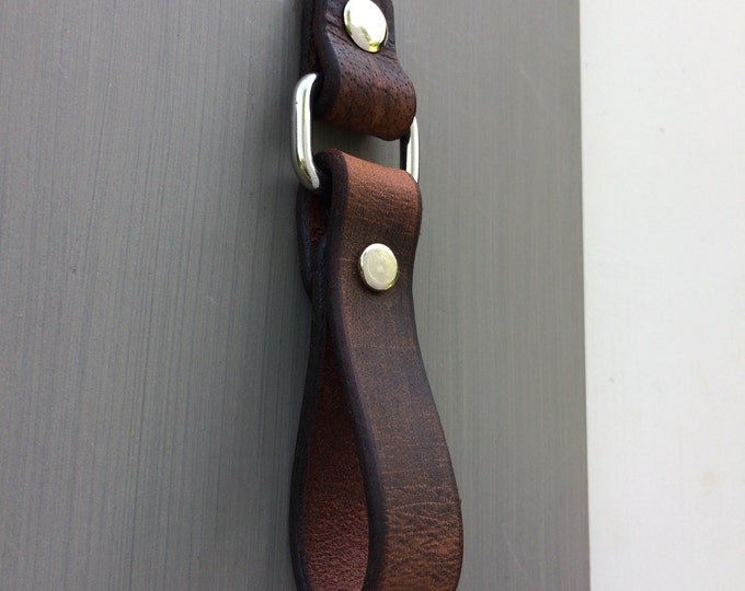 Loop Door Pull, Hinged, Vintage Brown Leather, 3/4" Width - Etsy