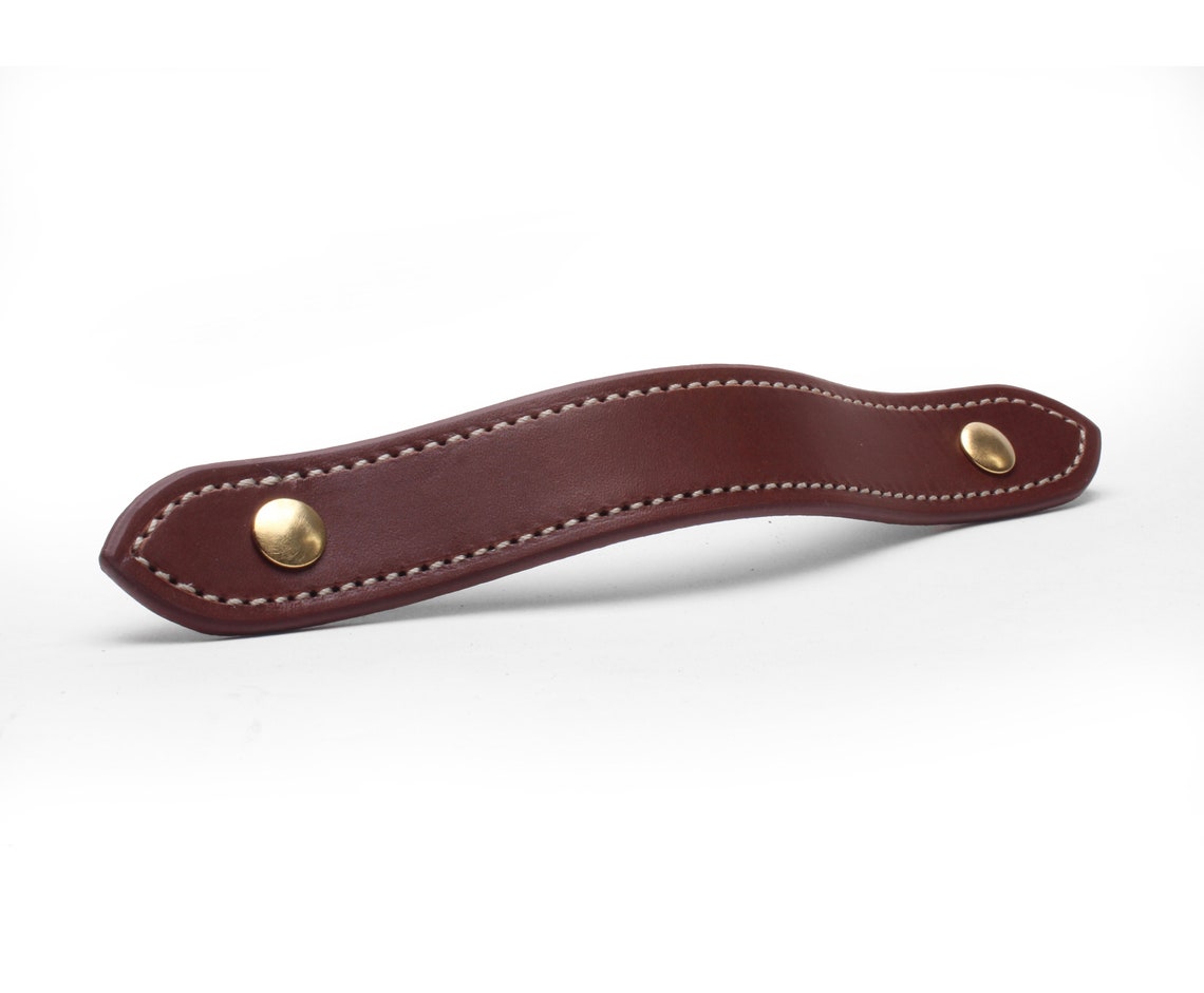 Chestnut Brown, Leather Drawer Pull for Furniture, Single Thickness ...