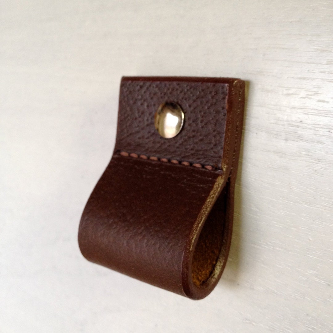 Leather Drawer Pull for Furniture, Cabinets, Cases, Boxes, Etc. Hand ...