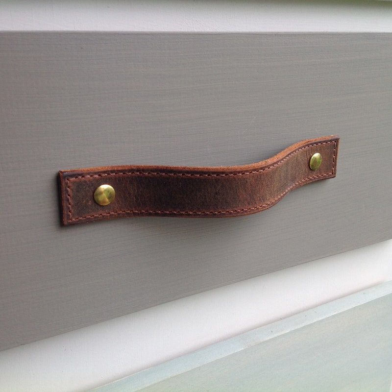 Leather Drawer Pulls - Etsy