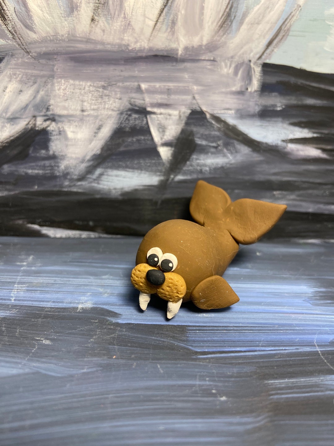 Wendell the Walrus - Clay Figurine - Etsy