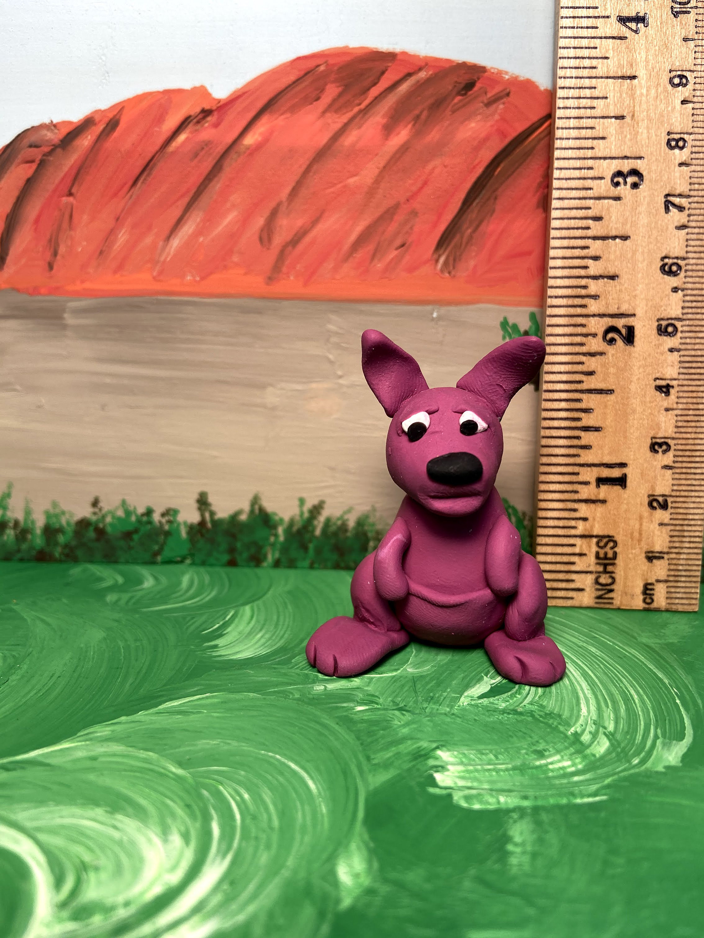 Haley the Purple Kangaroo Clay Figurine - Etsy