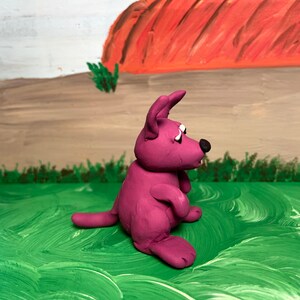 Haley the Purple Kangaroo - Clay Figurine - Etsy