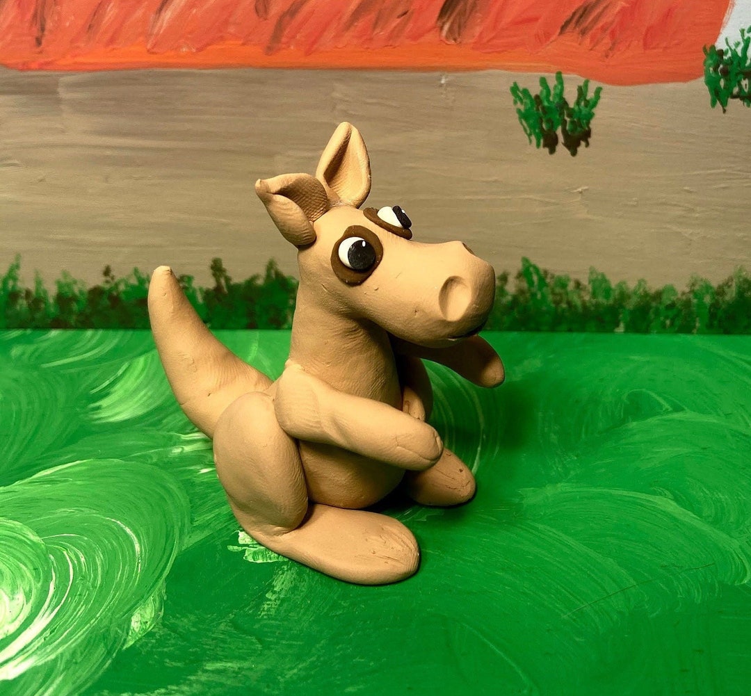 Willoughby the Kangaroo - Clay Figurine - Etsy
