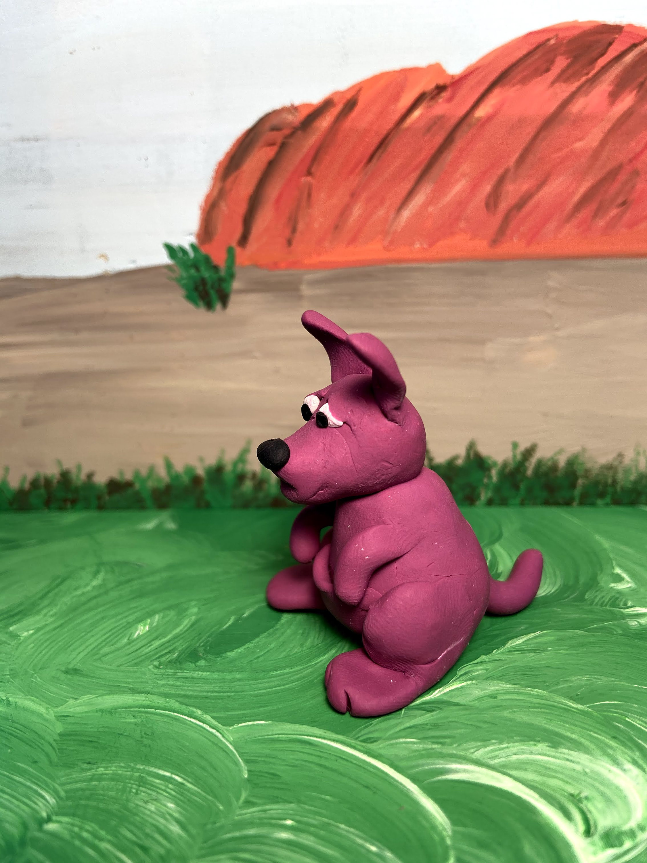 Haley the Purple Kangaroo Clay Figurine - Etsy
