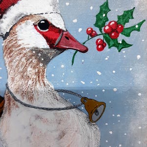Goose Santa Claus Original Acrylic on a Canvas Board Fantasy Whimsical ...