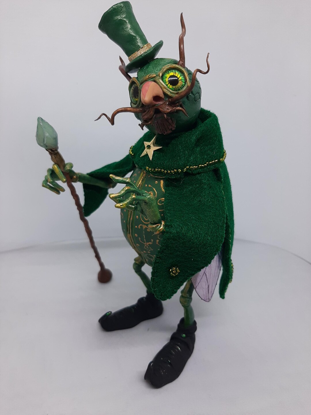 Sir Buzzleworth the Green Enchanter – Whimsical Beetle Wizard Doll ...