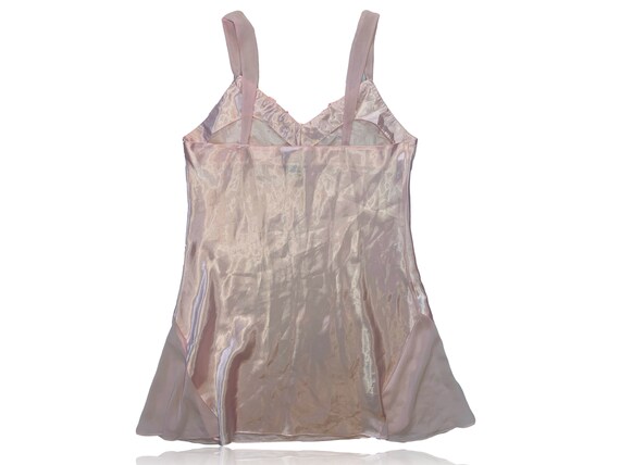 90s Satin Mini Night Dress: Vintage Pastel Pink Linge… - Gem