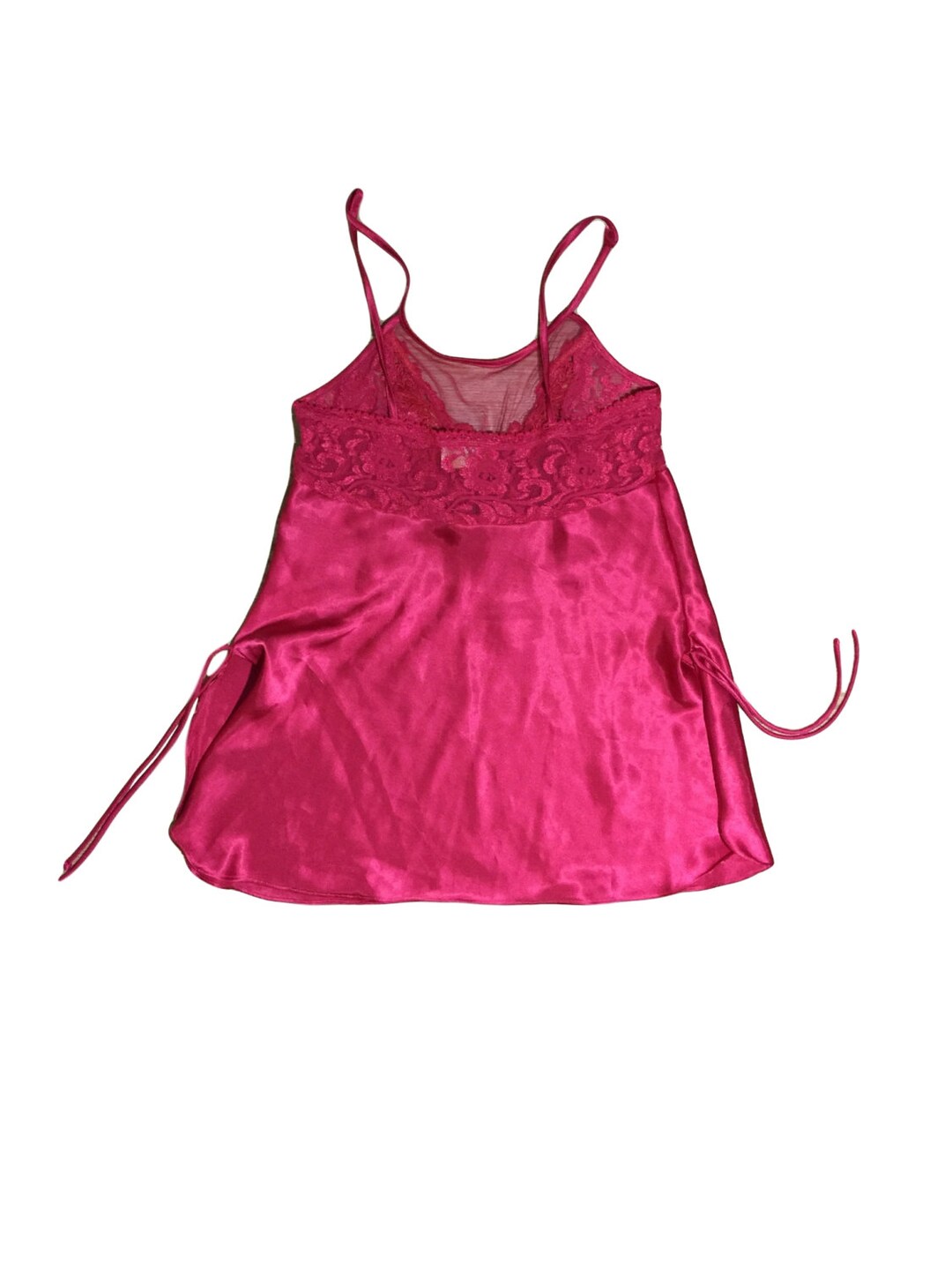 90s Red Mesh Paneled Lace Mini Nightie // Embroidered Chest Detail ...