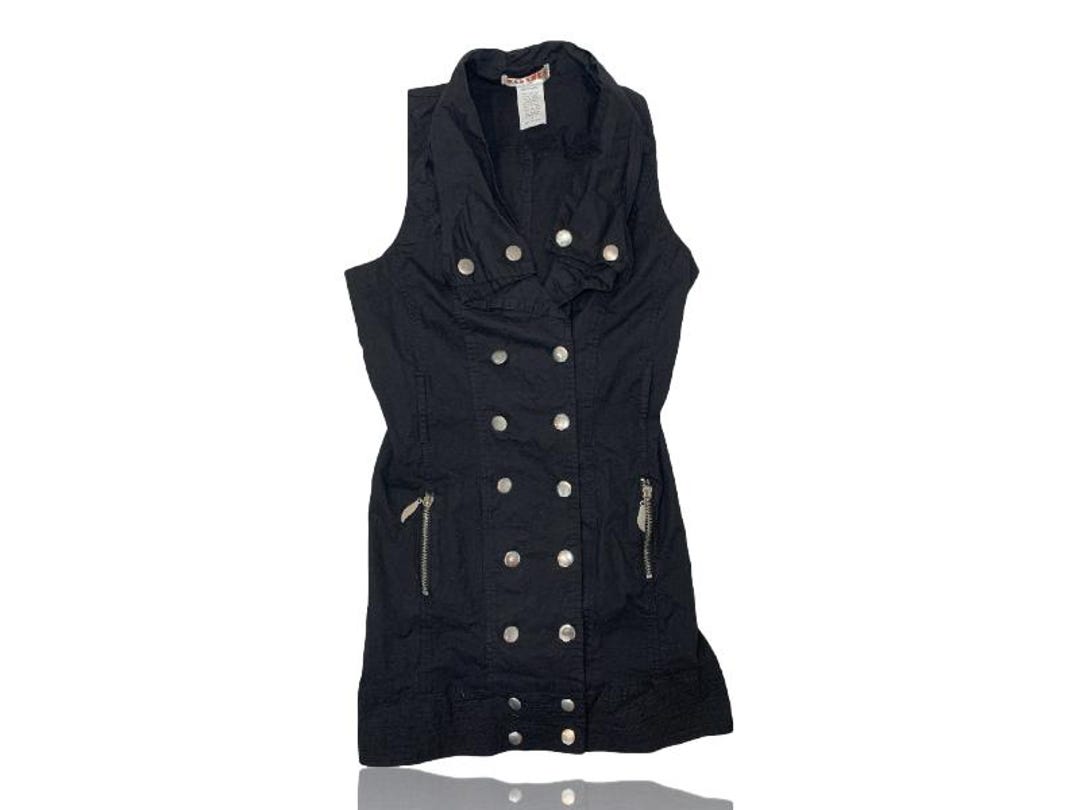 90s Button up Punk Black Mini Dress // Naranka USA // Size Small - Etsy
