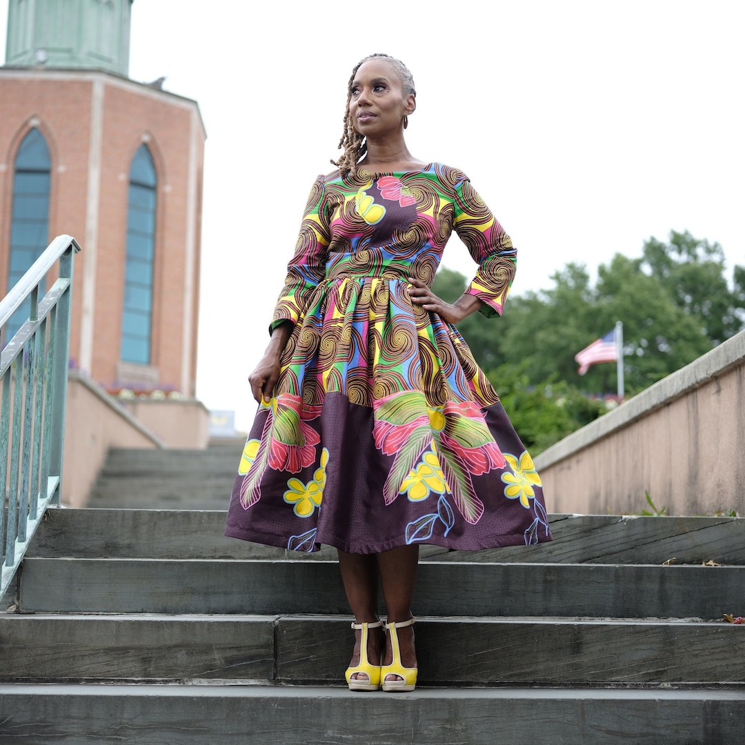 Lili Afro Belle Dutch Wax Dress: Retro Midi Cocktail Dress - Etsy