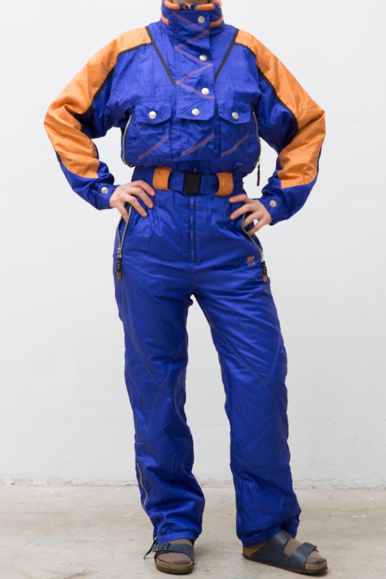 Vintage Blue Ski Wear Onepiece Snow Suit Size 38 UK 10 - Etsy