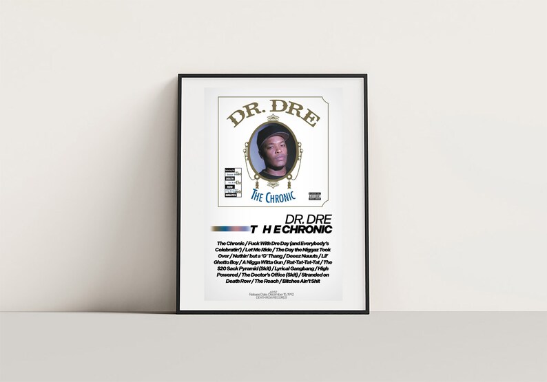 Dr. Dre 'the Chronic' Album Wall Poster, Album Poster, Music Wall Art ...