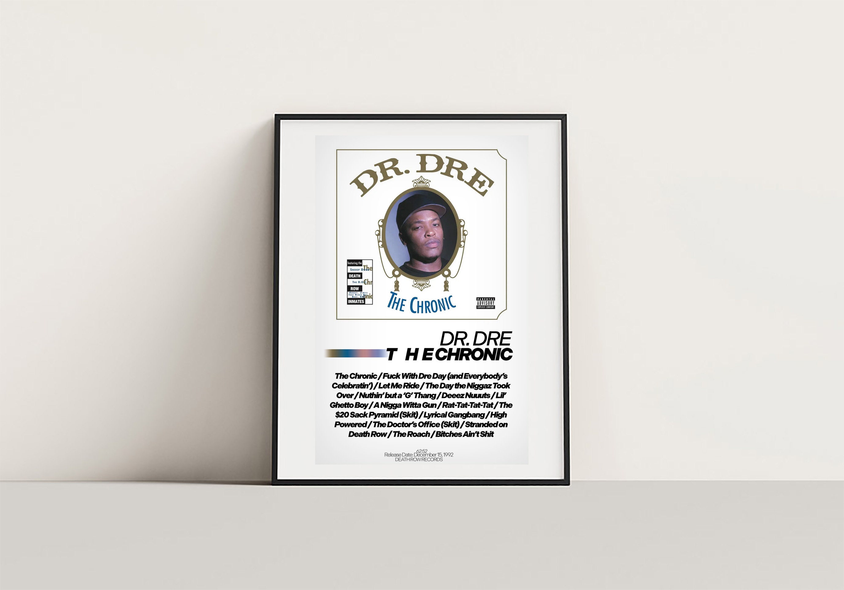 Dr. Dre 'the Chronic' Album Wall Poster, Album Poster, Music Wall Art ...