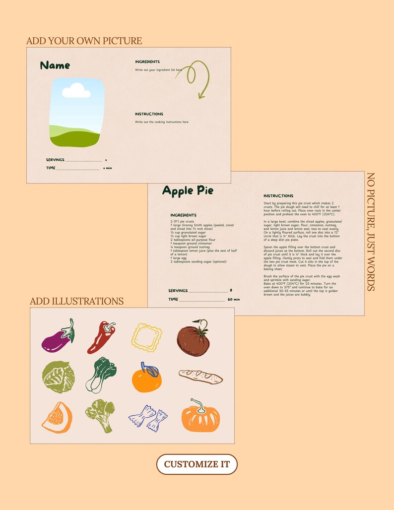 Editable Thanksgiving Recipe Book | Printable Recipe Card Pack ...