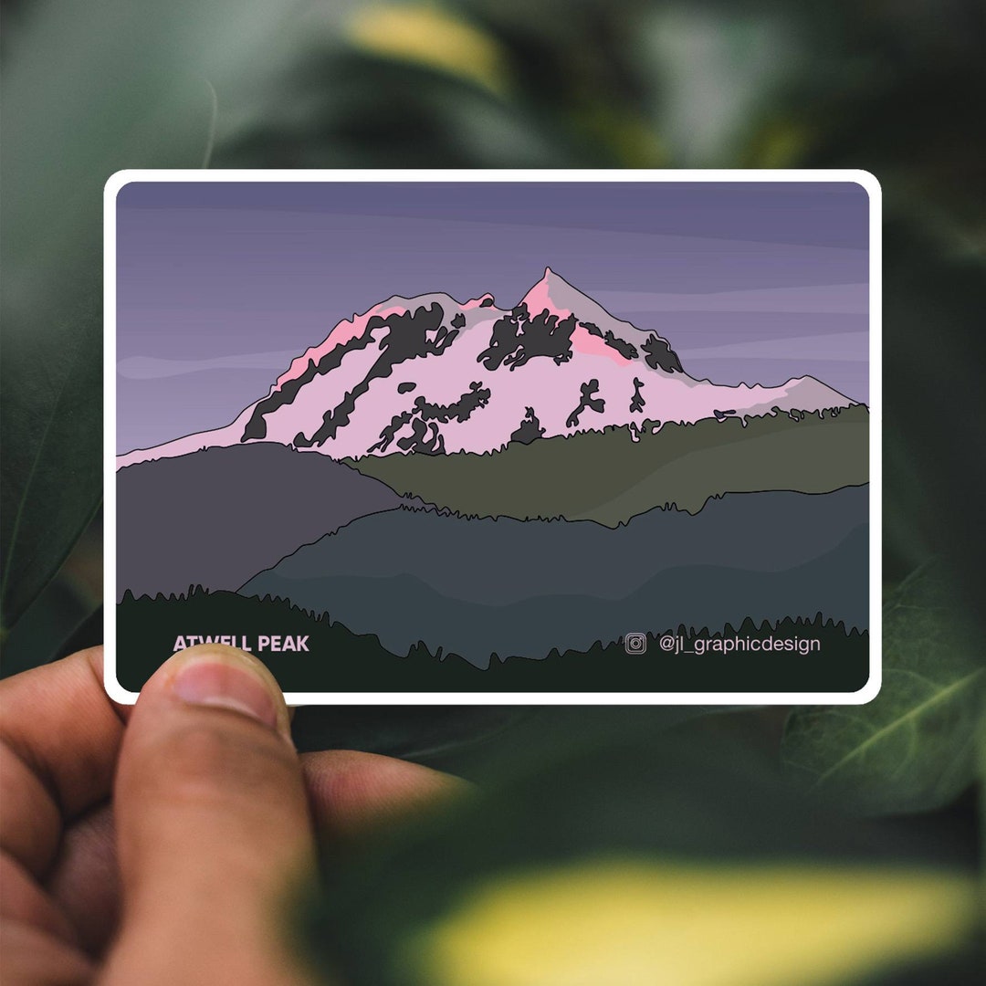 Atwell Peak - Mountain Sticker - Etsy