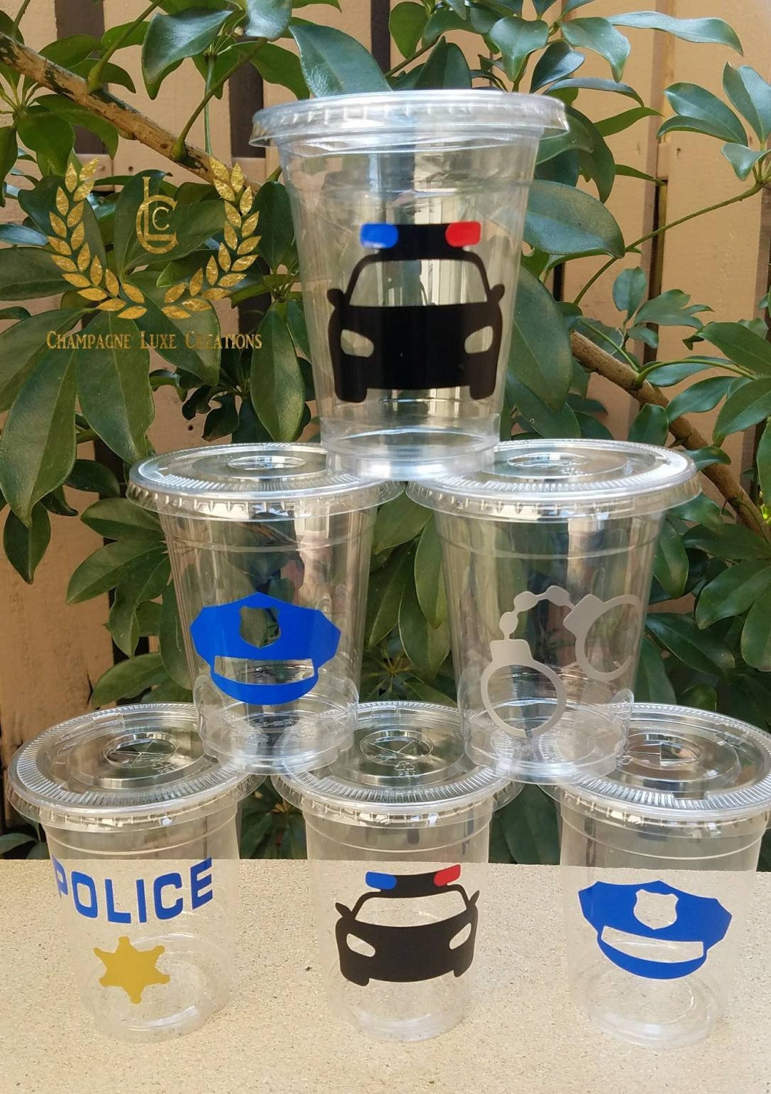 Police Officer Party Cups, Policeman Party Favor Cups (set of 12 ...