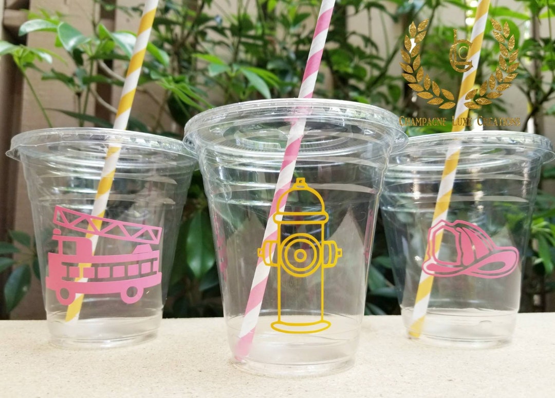 Firefighter Cups, Fireman Party , Fire Fighter Party, Fire Truck Party ...