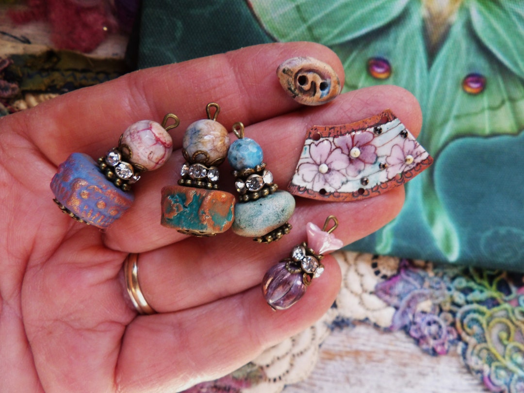 Beads, Set of 6, Handmade, Craft Supplies, DIY, Jewelry Supplies ...