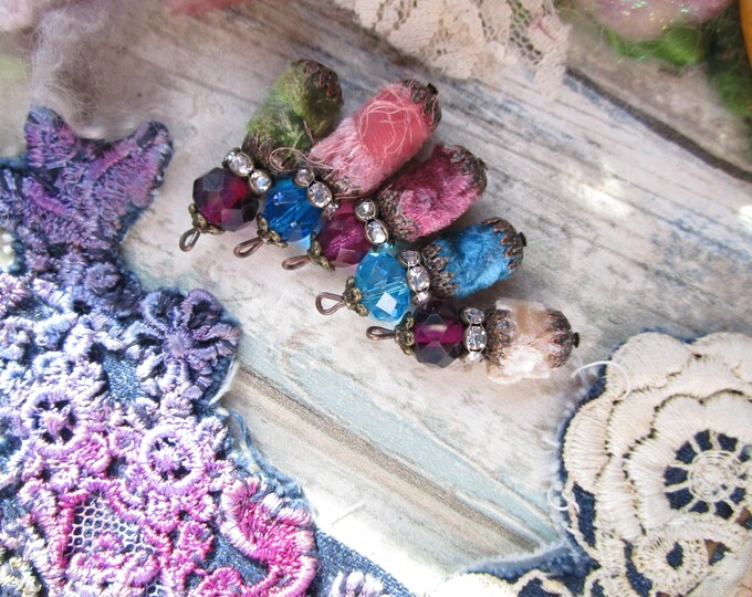 Beads Set of 5 Handmade Bohemian Craft Supplies Silk - Etsy