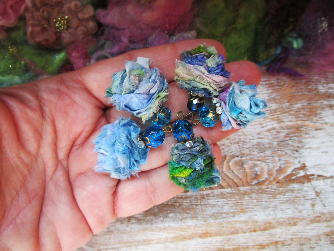 Beads, Set of 5, Hand Dyed, Ribbons, Handmade, Bohemian, Craft Supplies ...