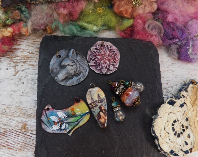 Beads, Set of 6, Handmade, Craft Supplies, DIY, Jewelry Supplies ...