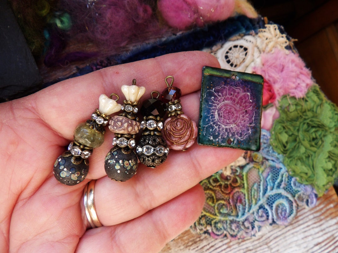 Beads, Set of 5, Handmade, Craft Supplies, DIY, Jewelry Supplies - Etsy