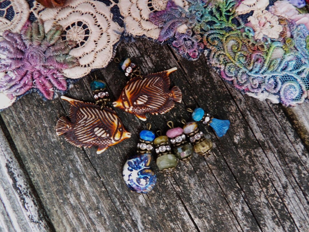 Beads, Set of 7, Handmade, Craft Supplies, DIY, Jewelry Supplies - Etsy