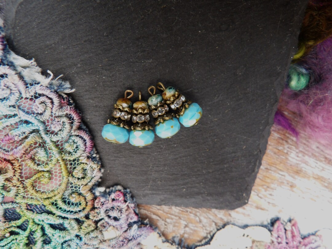 Beads, Czech Picasso Beads, Set of 4, Handmade, Craft Supplies, Jewelry ...