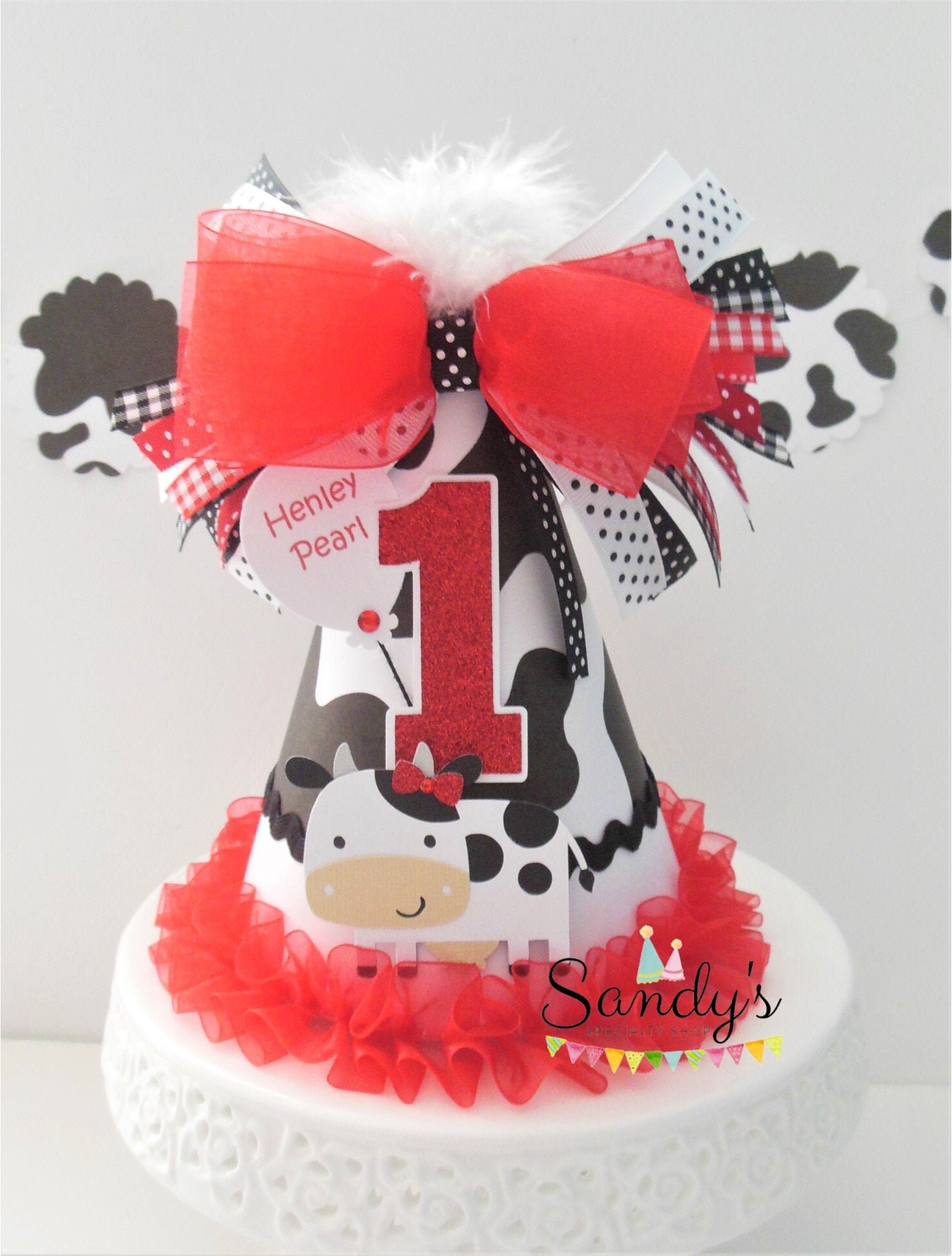 Cow Birthday Party Hat Cow Party Hat Farm Party Hat Cow | Etsy