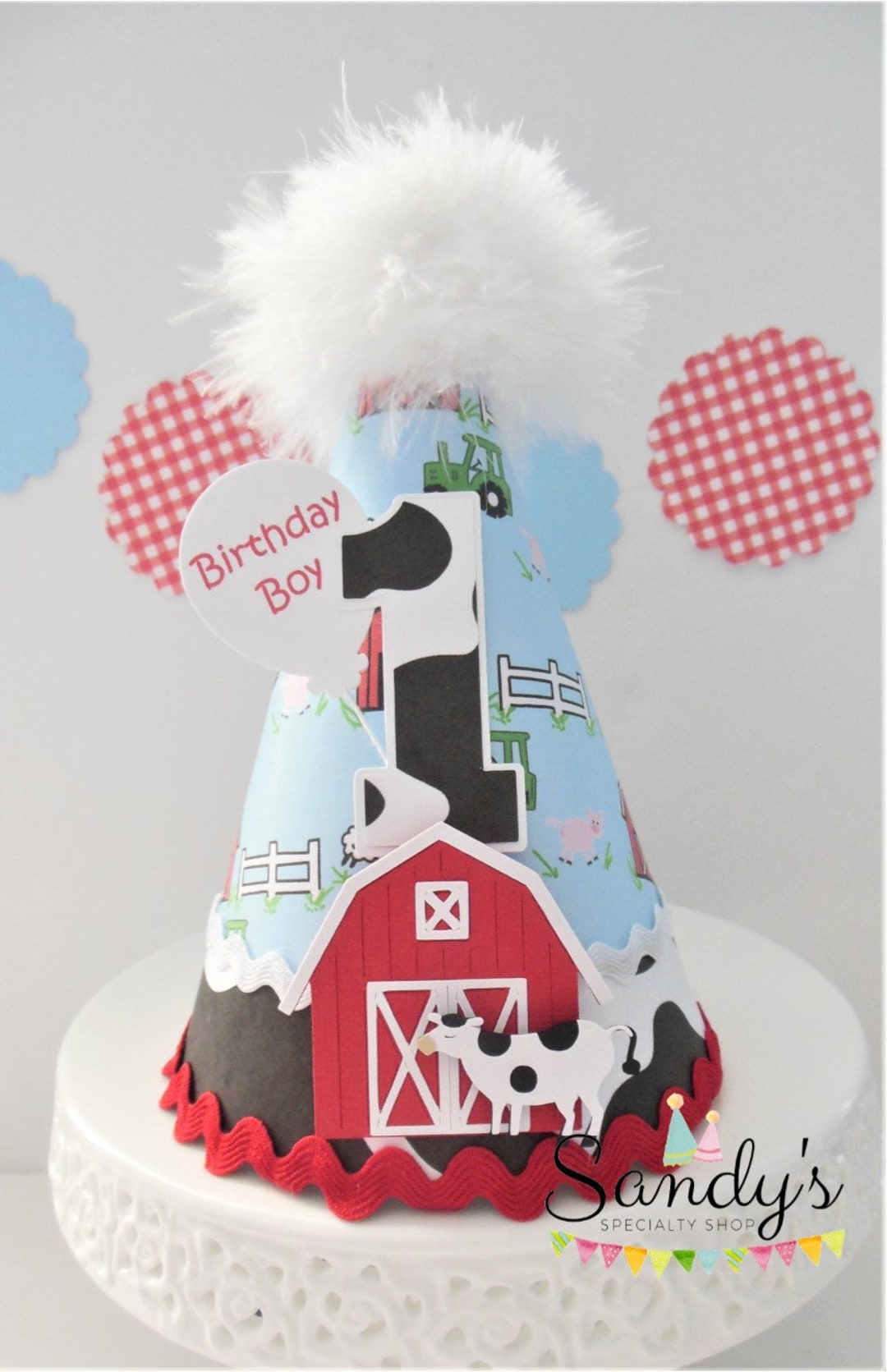 Cow Birthday Party, Farm Party Hat, Barn Party Hat, Barnyard Bash Party ...