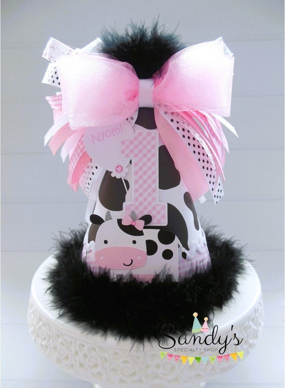 Cow Party Hat Barnyard Birthday Party Hat Farm Party - Etsy