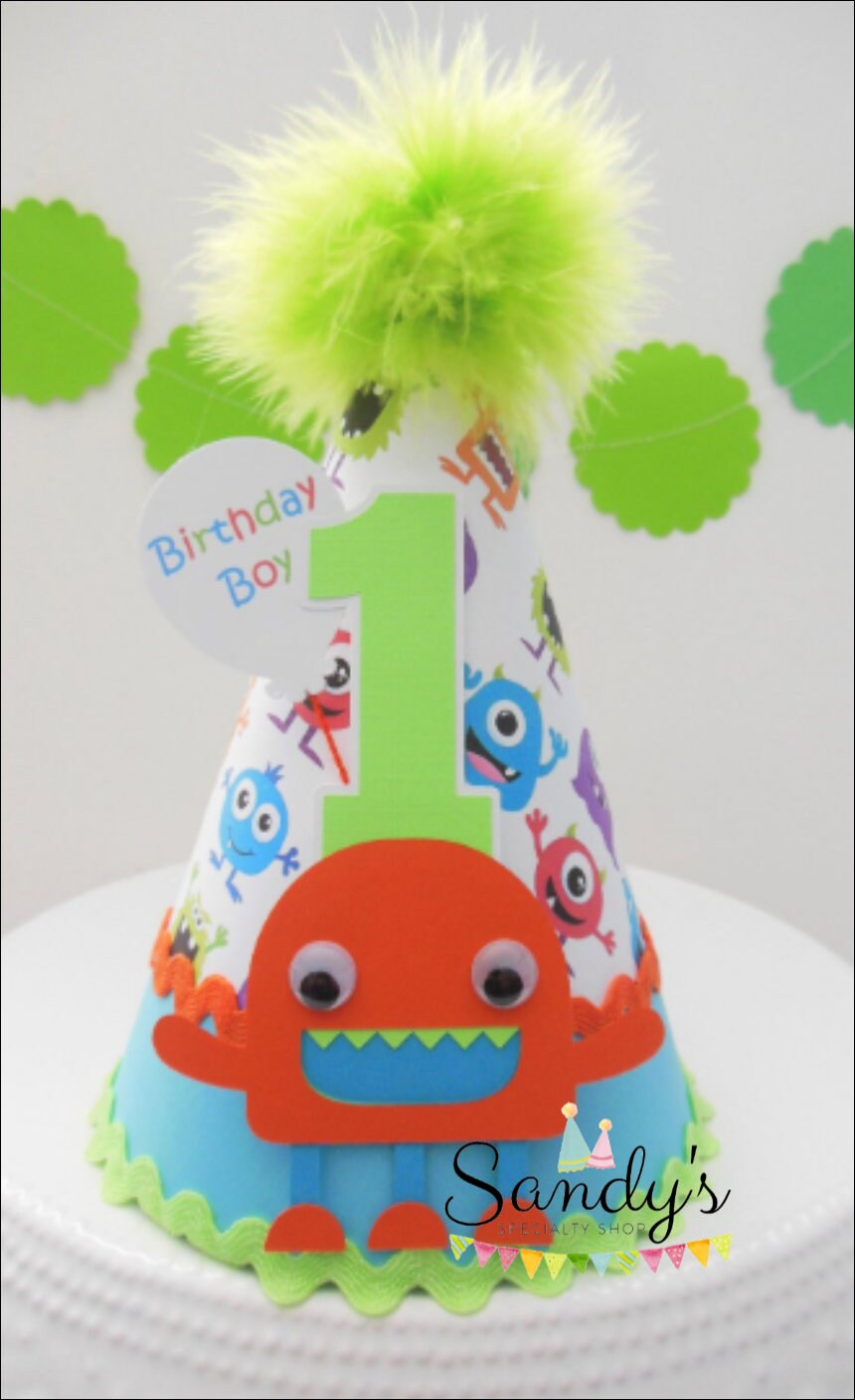 Monster Birthday Party Hat Monster Party Hat Monster | Etsy
