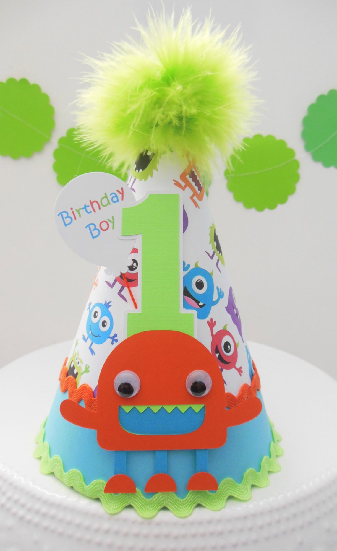 Monster Birthday Party Hat Monster Party Hat Monster - Etsy