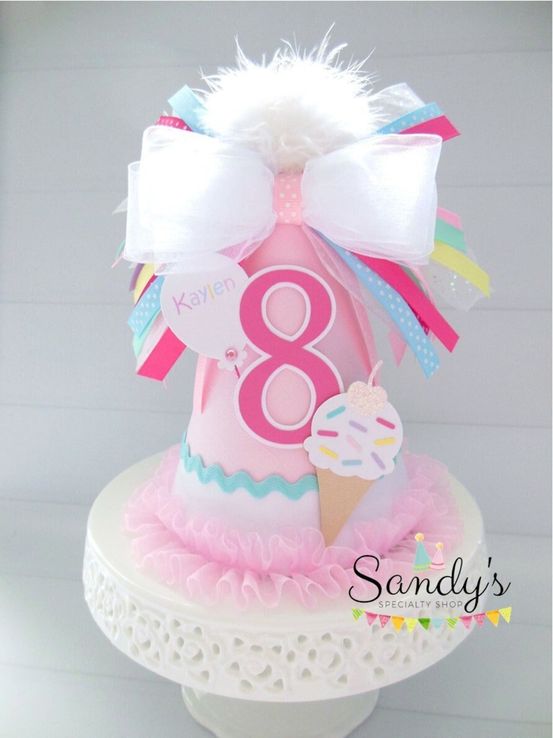 Ice Cream Party Hat, Ice Cream Birthday Hat, Ice Cream Theme, Ice Cream ...