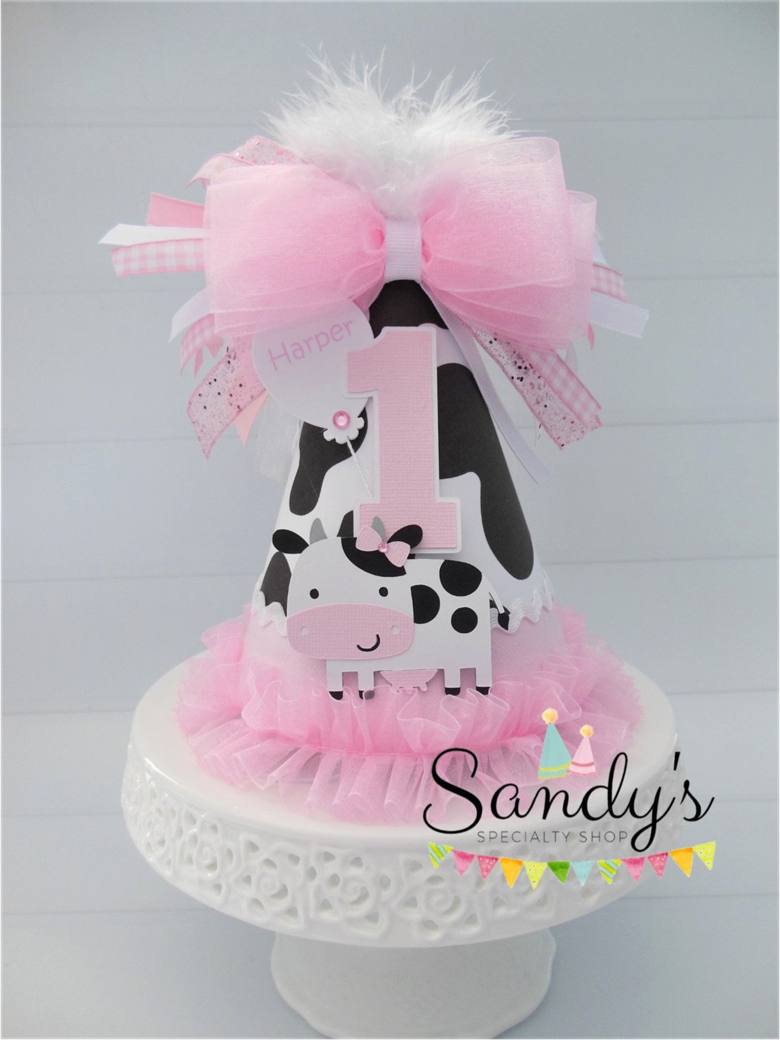 Cow Party Hat Barnyard Birthday Party Hat Farm Party - Etsy