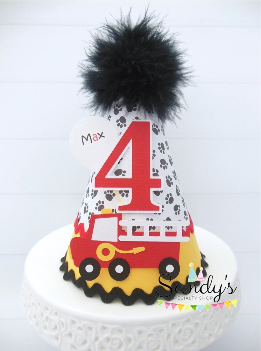 Firetruck Party Hat, Firetruck Birthday Hat, Fireman Theme, Sound the ...