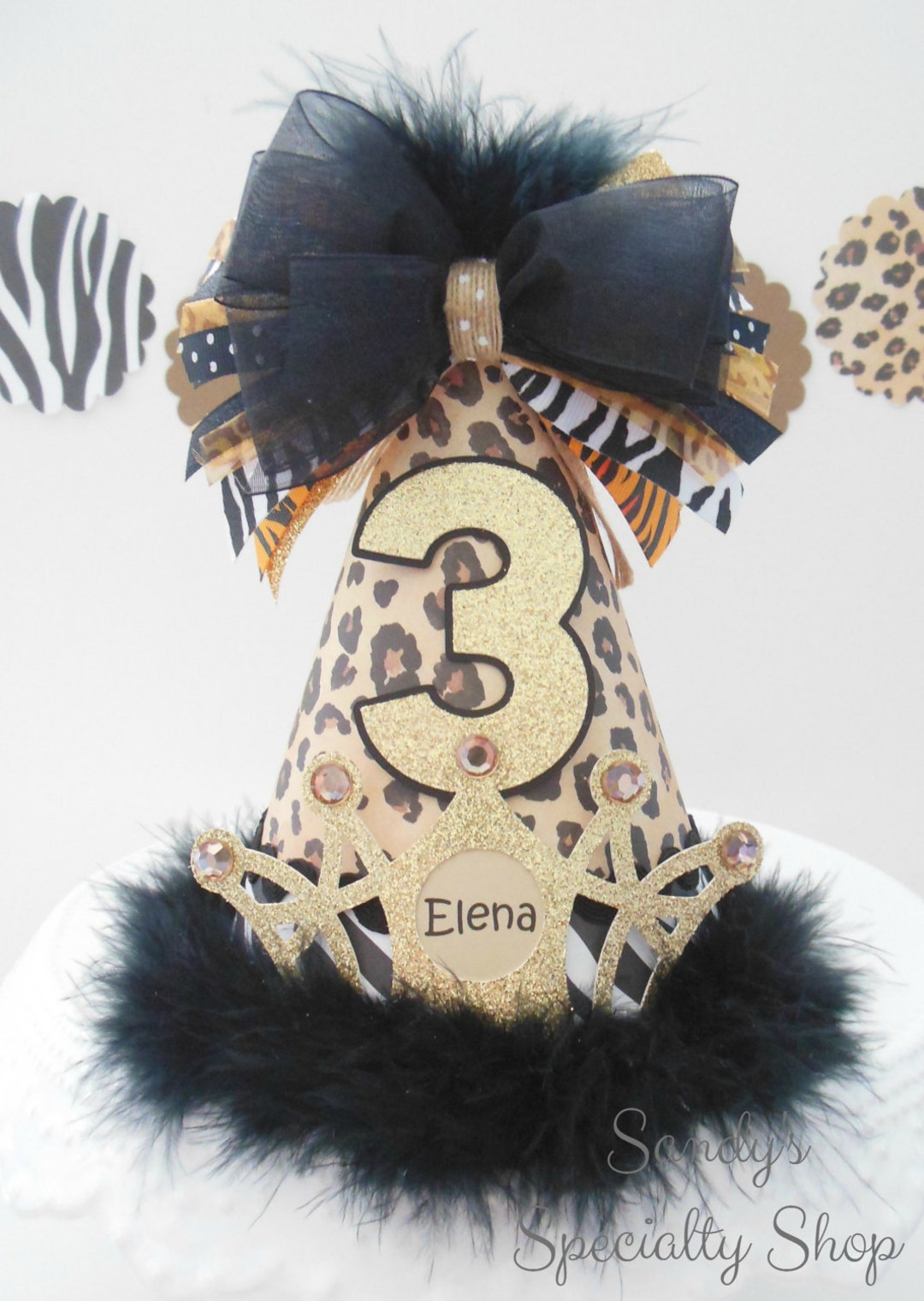 Leopard Party Hat, Cheetah Party Hat, Princess Crown Party Hat, Animal ...