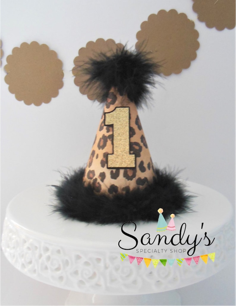 Mini Leopard Party Hat Cheetah Mini Party Hat Glitter Gold - Etsy