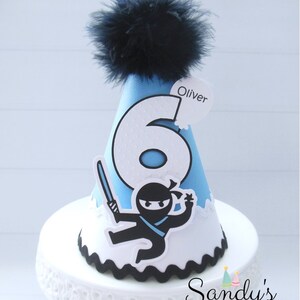 Ninja Party Hat, Ninja Birthday Hat, Ninja Theme, Ninja Birthday, Blue ...